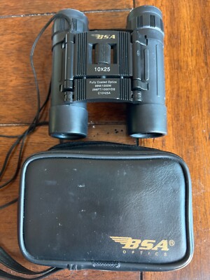 BSA Compact Binoculars C10 x 25A Fully Coated Optics 288 Ft / 1000Yds w ...