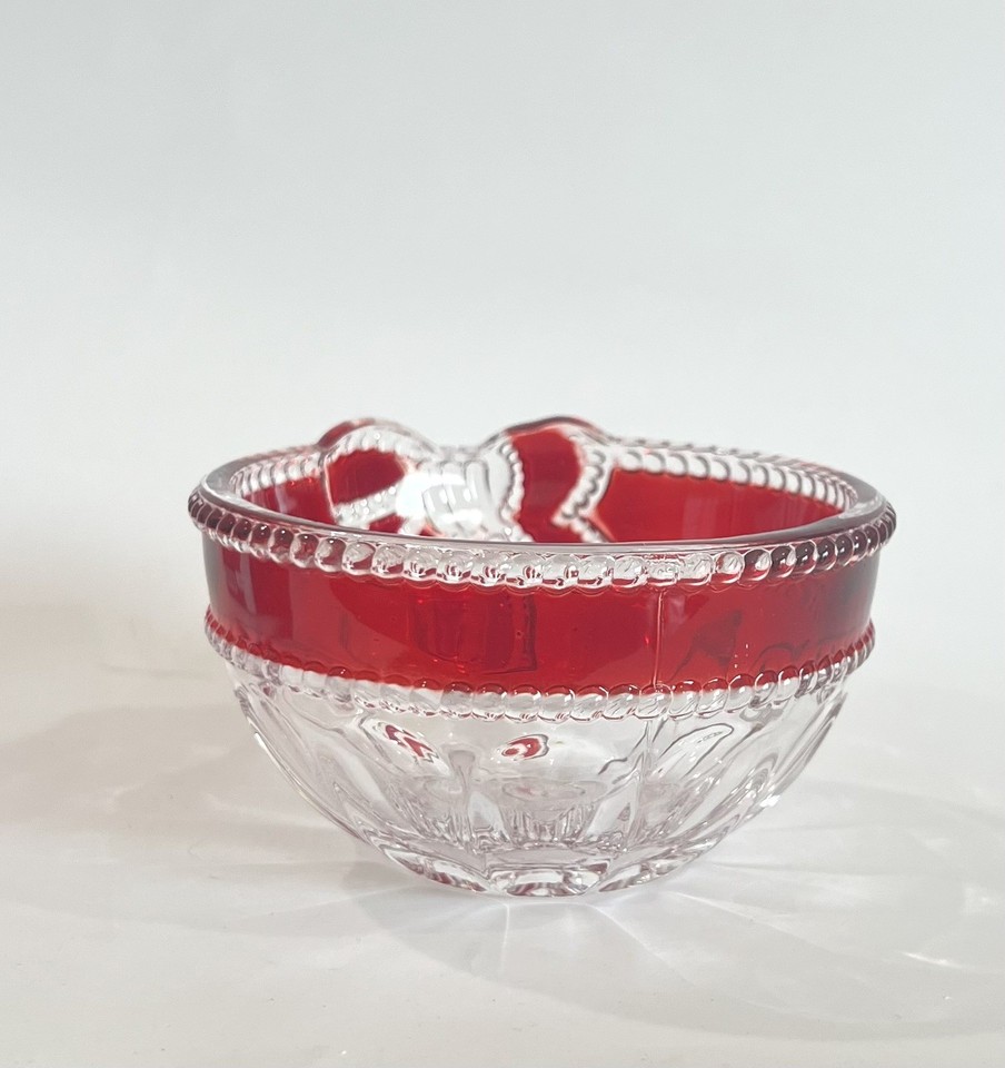 Mikasa Celebrations Ruby Red Ribbon Crystal Candy Dish Size: 4.75 ...