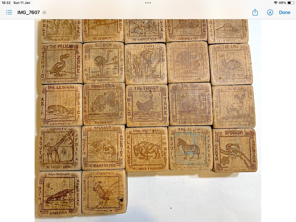 Vintage raised letter wood alphabet blocks Featuring Letters And ...