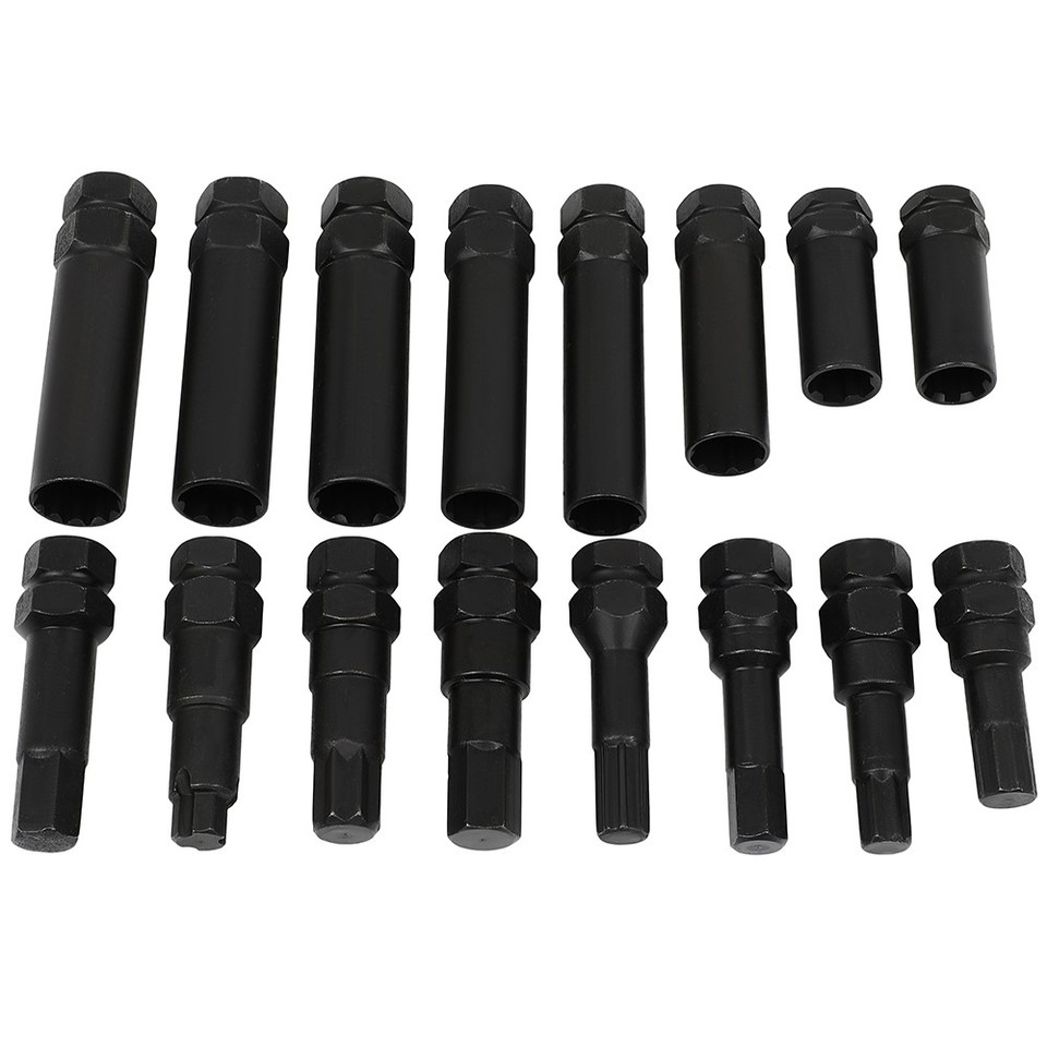 16pcs Locking Lug Nut Master Set Wheel Lock Key Removal Tool Kit double ...