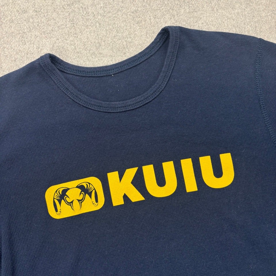 Kuiu Thermal Waffle Knit Base Layer Crewneck Shirt Mens Small Blue Logo ...
