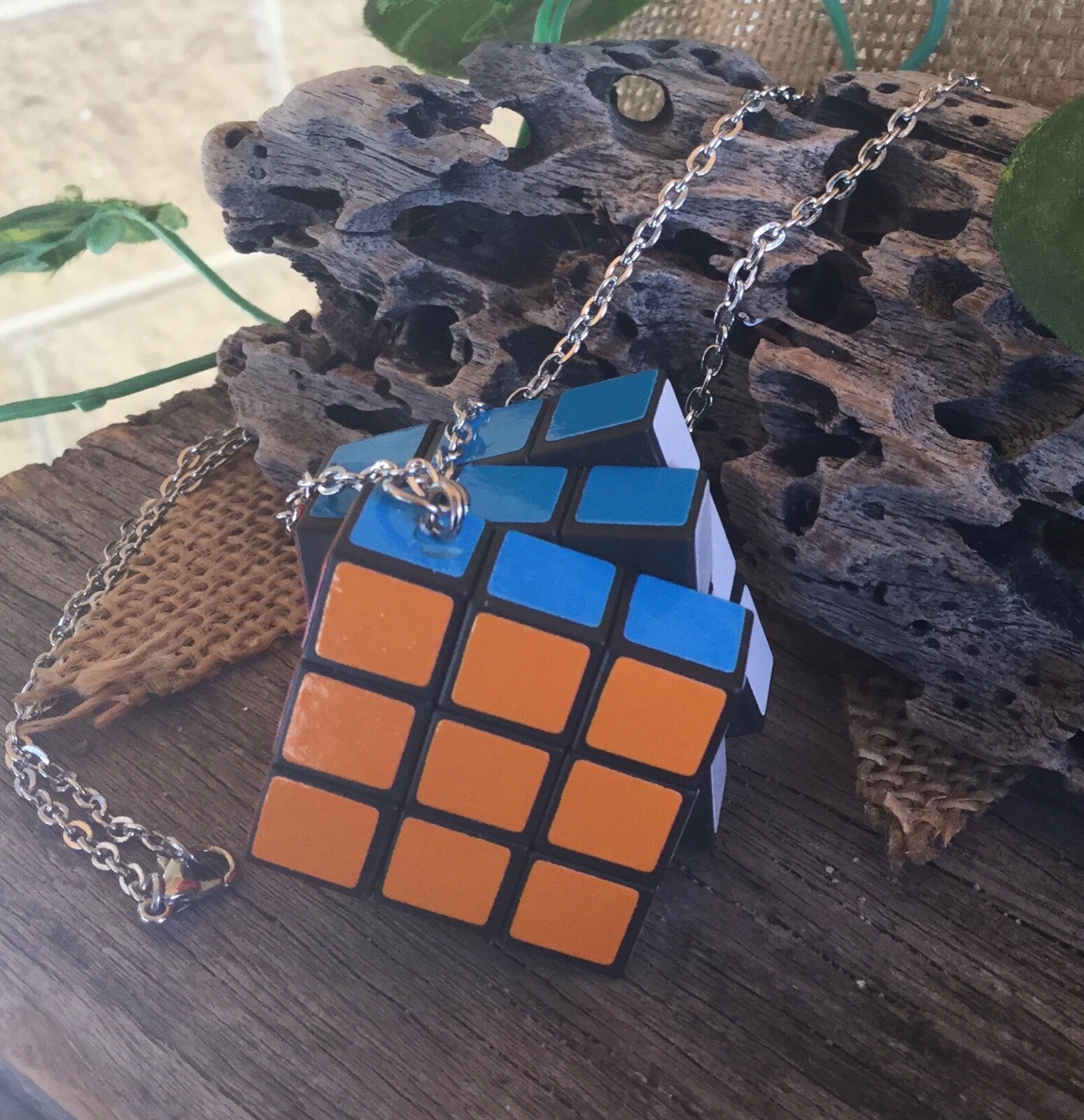 Mini 3d Puzzle Cube MOVABLE Pendant Necklace 80s 90’s 1980’s Fancy ...