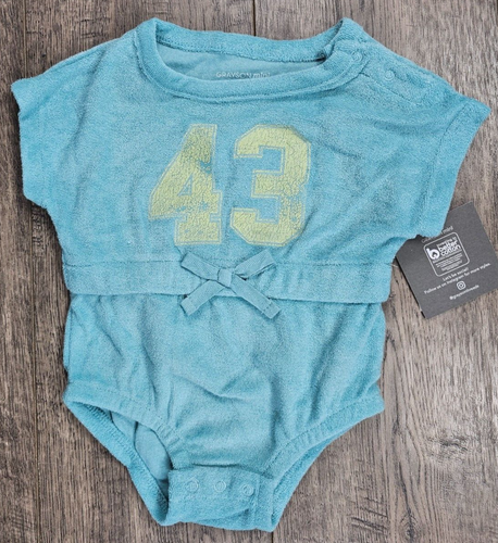 Baby Girl Clothes New Grayson Mini Newborn Terry Cloth Blue Romper ...