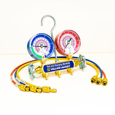 Yellow Jacket 41868 Charging Manifold with 24" Skinny Hoses for R290 ...
