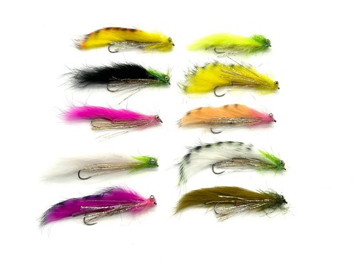 10 x Mini Snake Flies - Assorted Colours - 5cm length - Trout Fishing ...