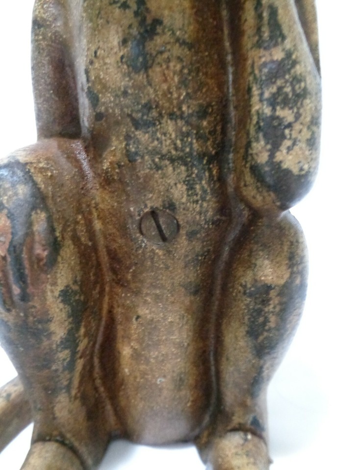 Original Heavy Cast Iron Rhesus Monkey Coin Bank Doorstop 5 lbs | eBay