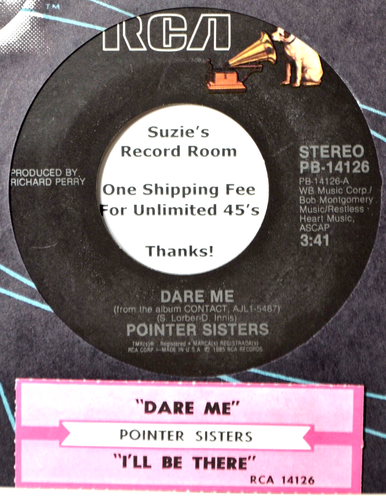 Pointer Sisters Dare Me 80's R&B EX 45 7" Vinyl -Check Coupons! xx | eBay