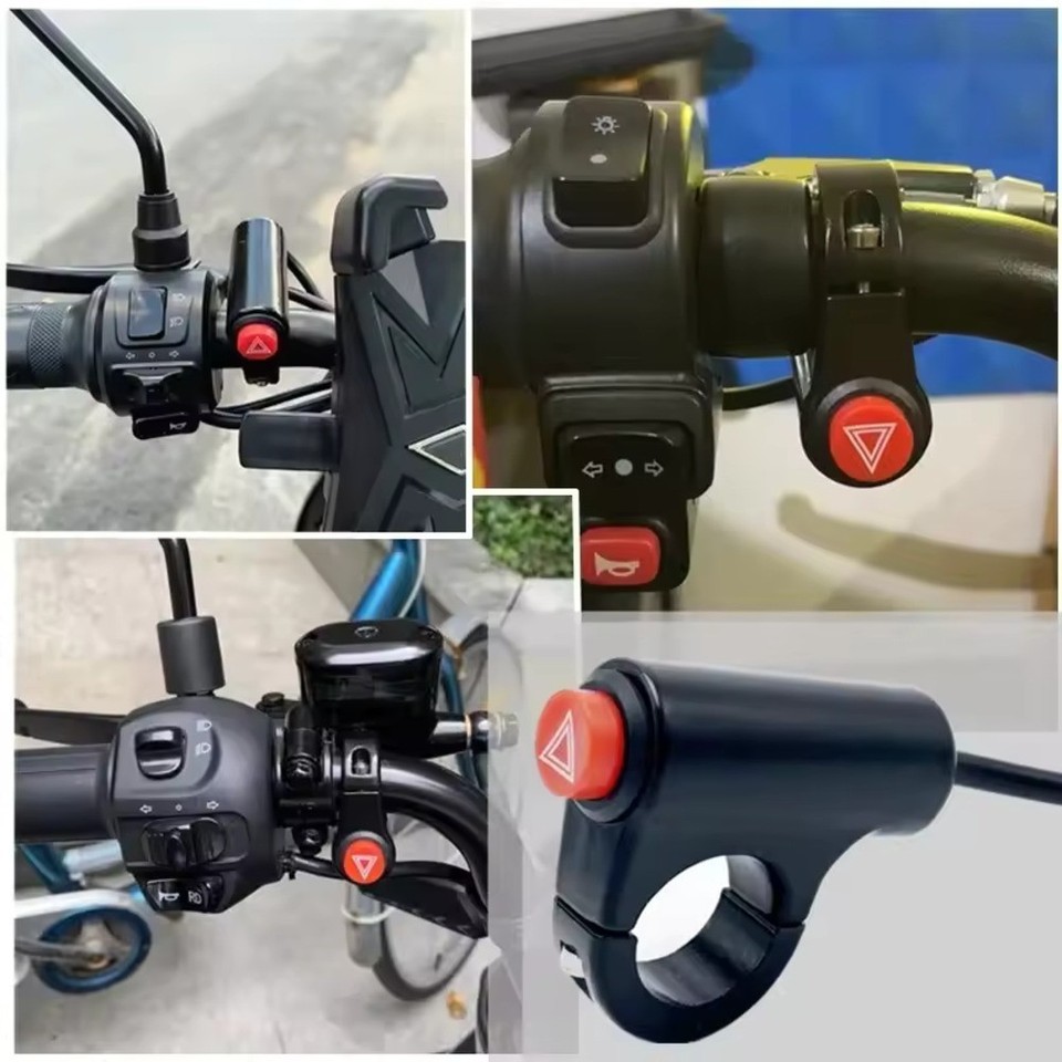 Handlebar Motorcycle Hazard Lights Switch Button for Electric Vehicles ...