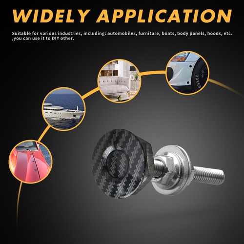 2XCarbon Fiber Quick Release Push Button Hood Pin Bonnet Lock Clip ...