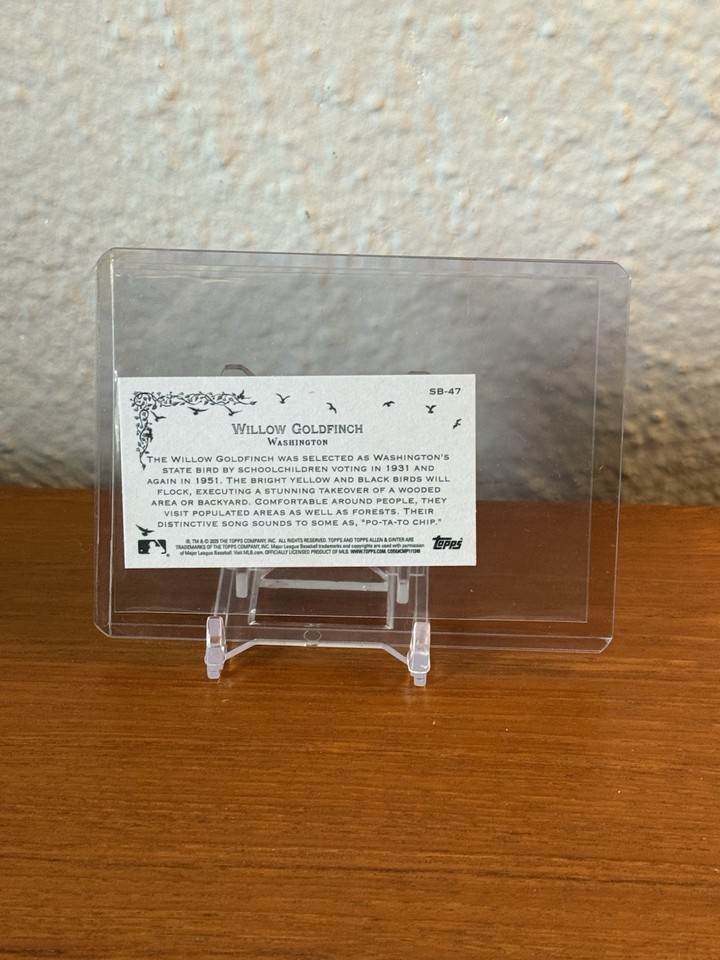 2025 Topps Allen & Ginter State Bird Willow Goldfinch Washington Mini ...