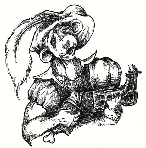 JASON BRAUN ORIGINAL ART INK RPG D&D GNOLL BARD WARGAMES RARE FIND WITH ...