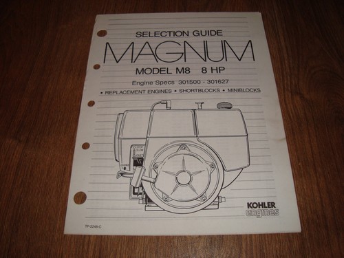 Kohler Engines Magnum Model M8 8HP Engine Specs 301500-301627 Selection ...