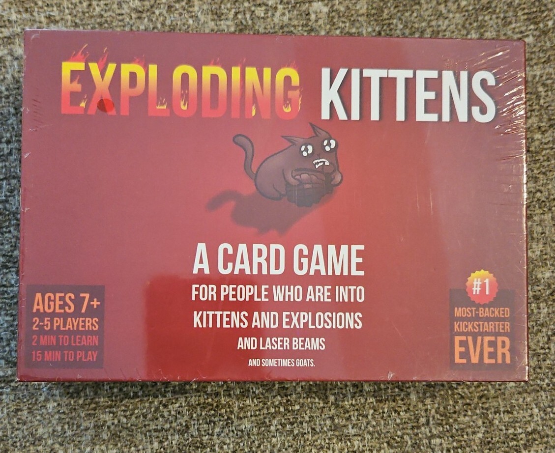 NEW SEALED EXPLODING KITTENS Card Game ORIGINAL EDITION Ages 7+ (2-5 ...