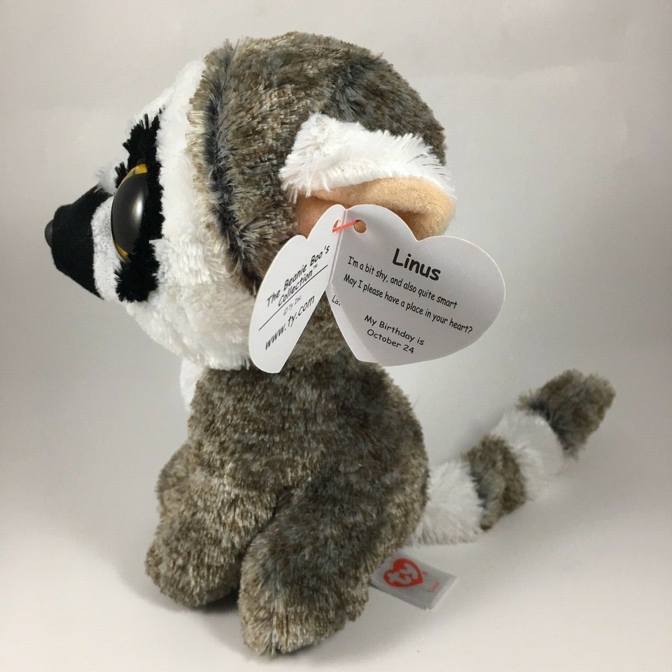 2020 TY Beanie Boos - LINUS the Lemur (6 Inch) Plush Stuffed Toy Animal ...