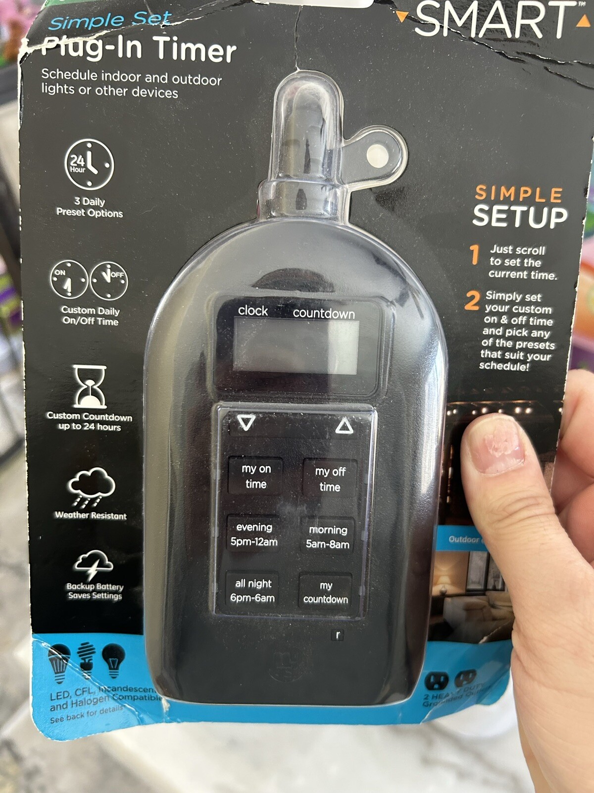 Jasco Digital My Touch smart simple set plug-in timer indoor/outdoor ...