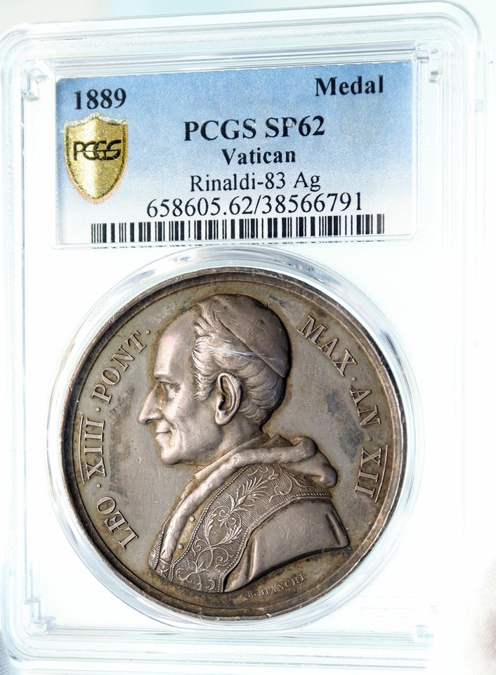 1889 VATICAN Pope LEO XIII Christian SPECIMEN Medal Lateran Clister ...