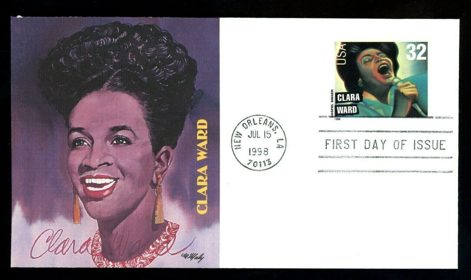 GOSPEL SINGER CLARA WARD 1998 FLEETWOOD CACHET FDC VF UNADDR | eBay