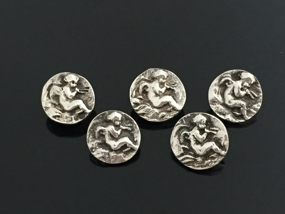 Antique, Solid Silver Cherub Buttons by Nathan & Hayes, CHESTER, 1899/1901 | eBay UK
