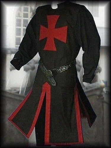 Medieval Red Templar Tunic Surcoat & Cloak Cape Reenactment LARP ...