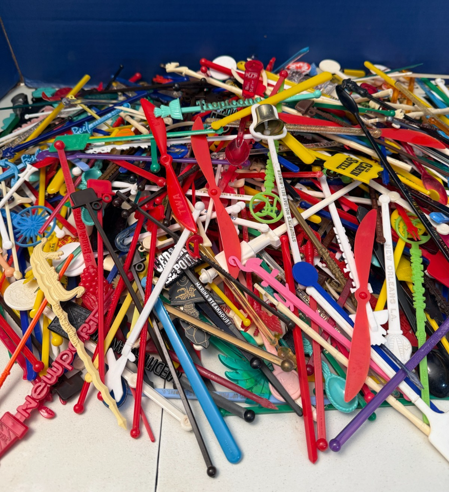 Huge LOT of 600+ Vintage Swizzle Sticks - Lifelong Collection - 50's 60 ...