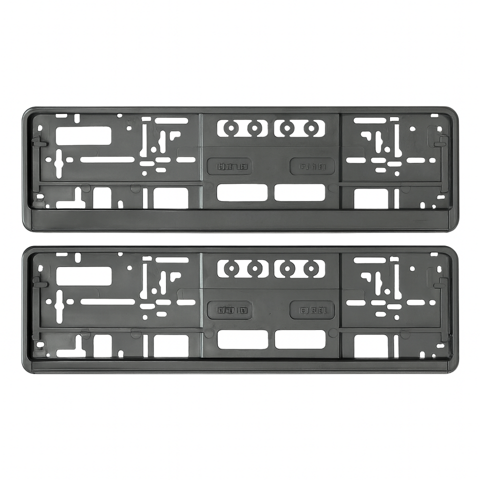 2 x Black Number Plate Surrounds Holder Frame For Any Car Universal Fit ...