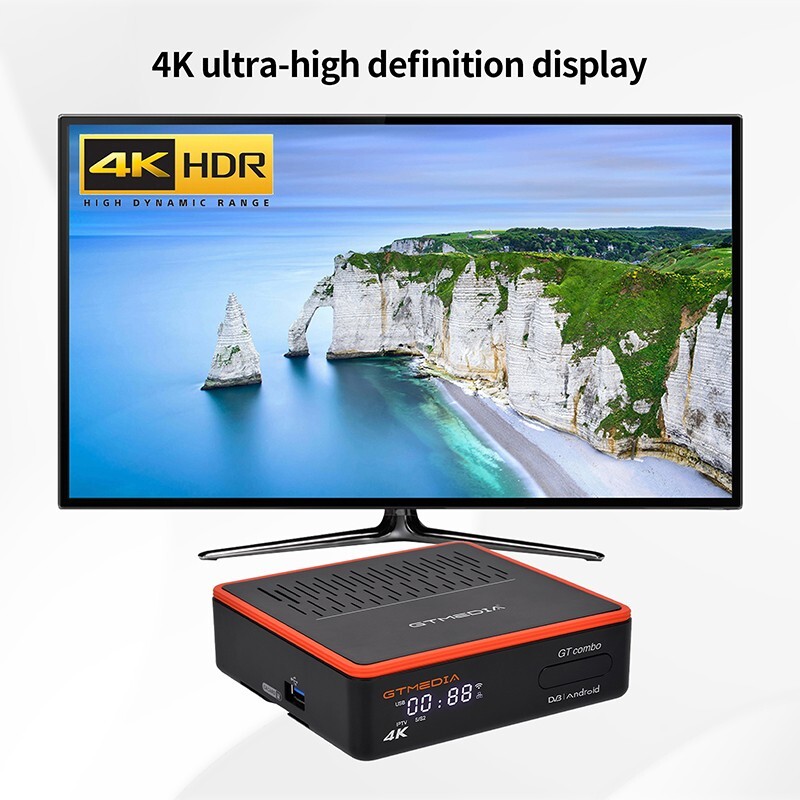 GTMEDIA GTCOMBO 4K FTA Satellite DVB-S/S2/S2X Receiver Android 9.0 ...