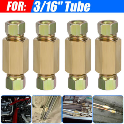12x Straight Brass Brake Line Inverted Compression Fitting Union For 3 ...