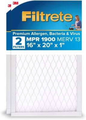 3M Filtrete 16x20x1 Air Filter MERV 13 HVAC AC Furnace Filter ...