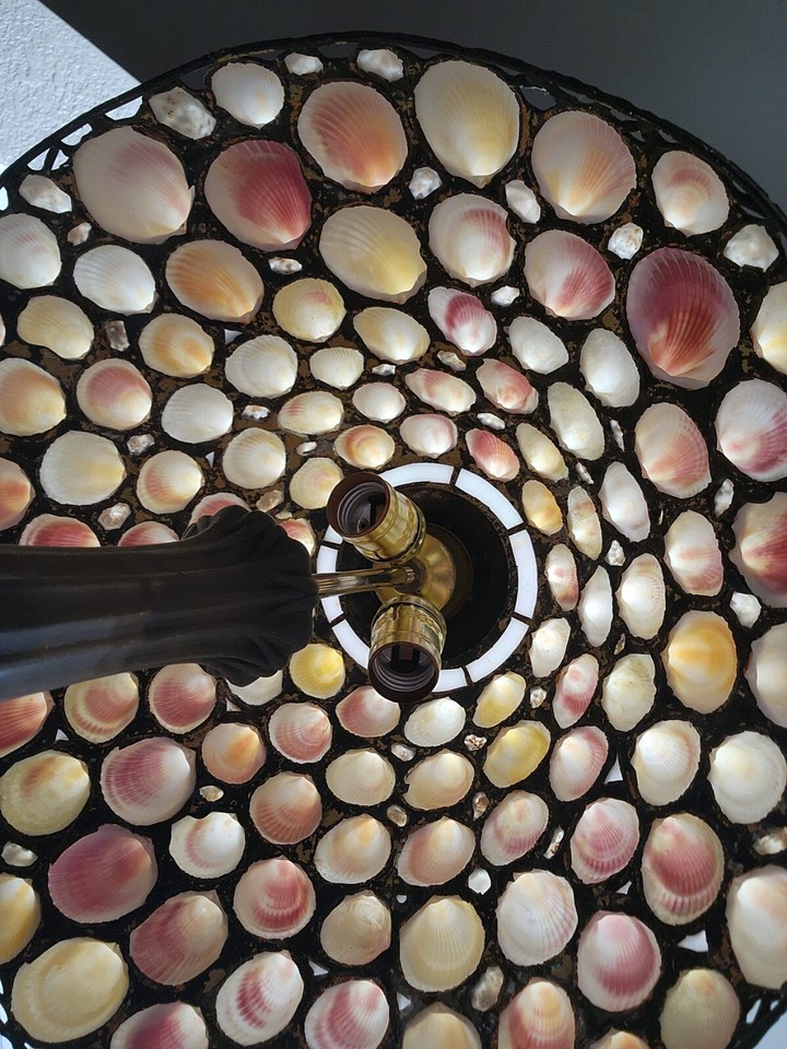 Vtg Richard Hoosin Sea Shell Tiffany Style Lamp Signed Numbered Art ...