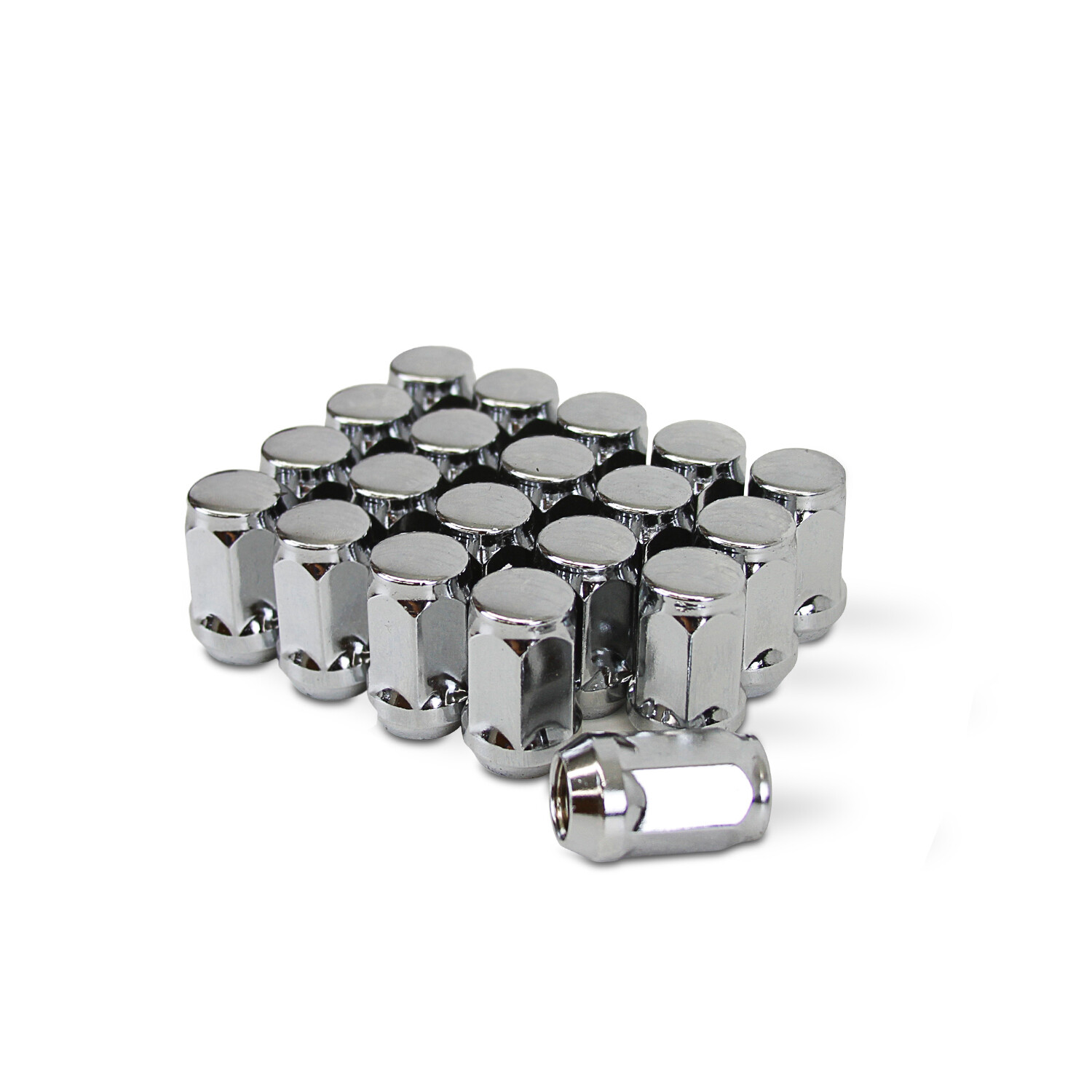 20 pcs Chrome Bulge Acorn Wheel Lug Nuts 12x1.5 Closed End 1.38" Tall 3 ...