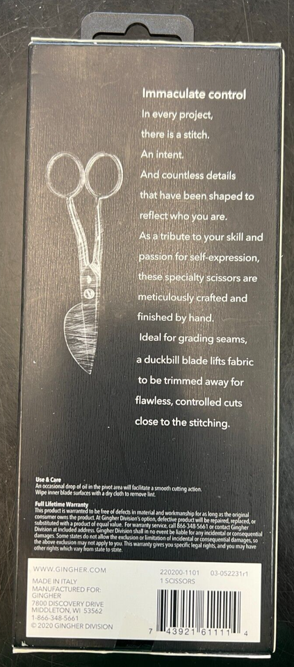 GINGHER APPLIQUÉ SCISSORS 6”. MADE IN ITALY. | eBay