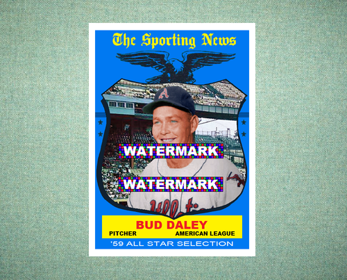 Bud Daley All Star Kansas City Athletics A's 1959 Style Custom Baseball ...