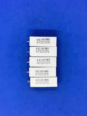 QTY (5) 470 Ohm 10W 10% RADIAL CEMENT WIREWOUND RESISTORS | eBay