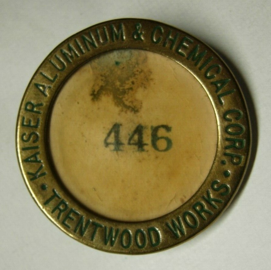 Kaiser Aluminum & Chemical Employee Worker ID Badge - Trentwood Works ...