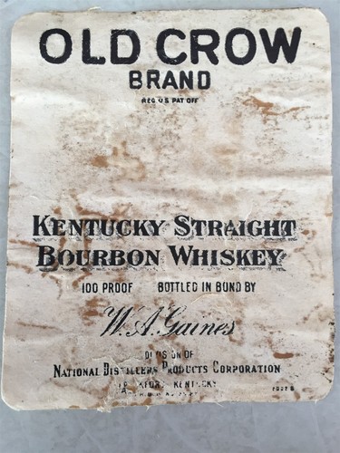 Old Crow Brand Kentucky Straight Bourbon Whiskey Bottle Label | eBay