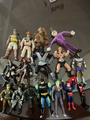 vintage action figure lot mixed GI JOE TMNT BATMAN SUPERMAN PIRATES HE ...