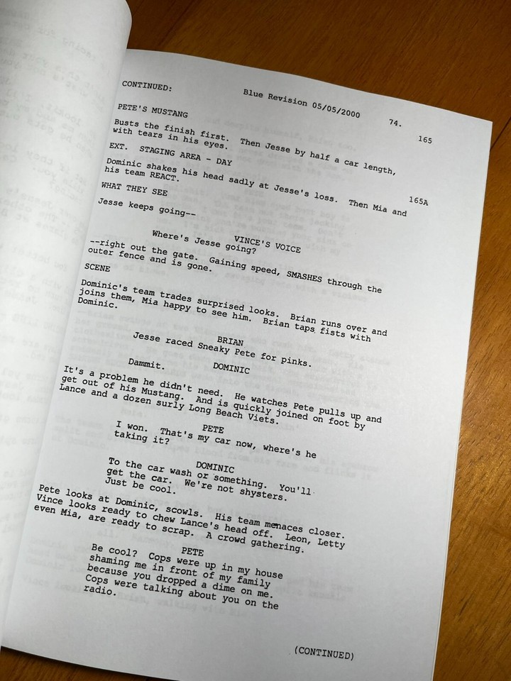 The Fast and the Furious Script Signed- Autograph Reprints- 104 Pages ...