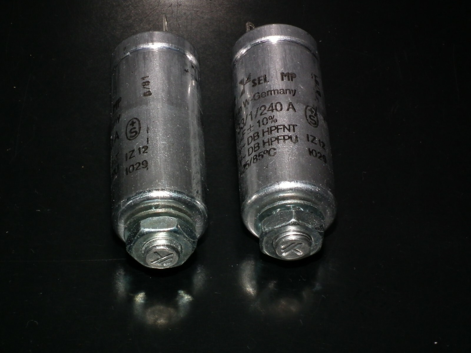 Two NOS MP capacitors 1 uF / 260V AC ITT Lorenz (PIO - Paper in oil ...