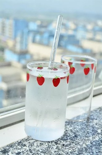 2PC NANA Oosaki Nana Water Cup Anime Strawberry Glass Heat-resistant ...