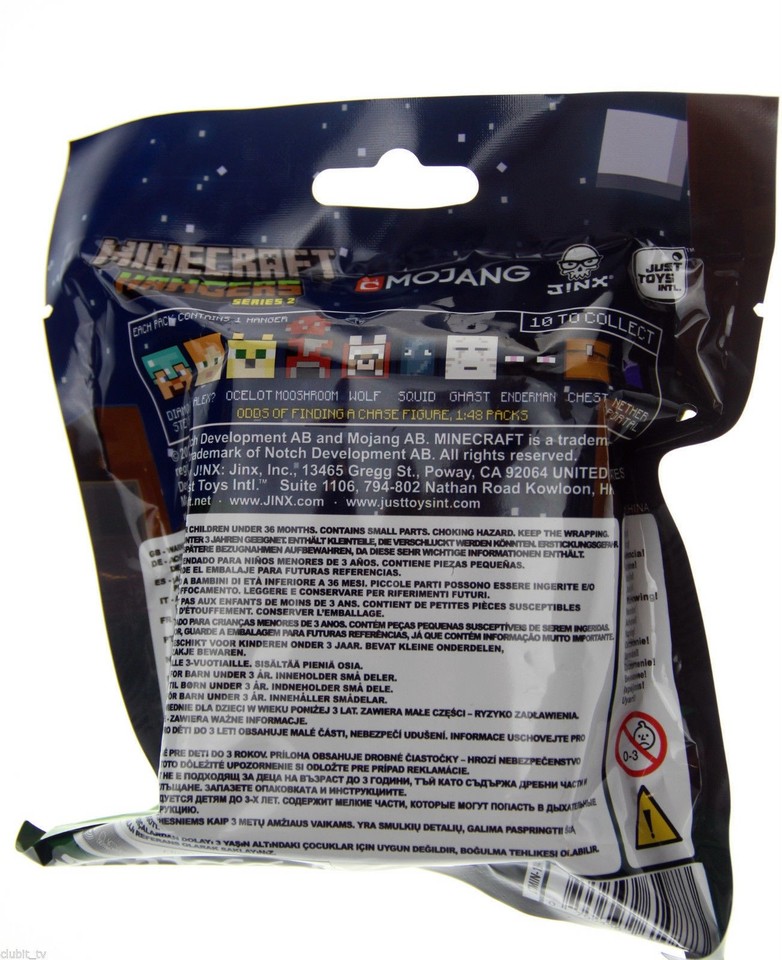 Minecraft Toy Blind Bag Figures Hangers Series 2 Single Pack Keychain ...