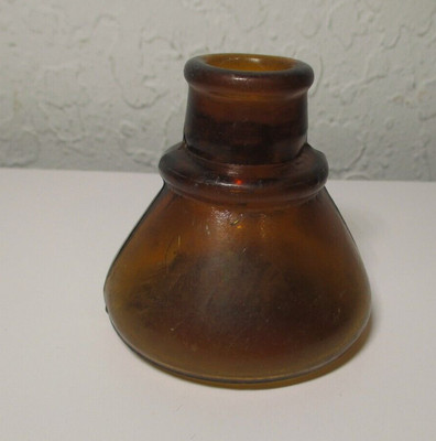 Vintage Brown Amber Glass INK BOTTLE 2.5" Tall - Inkwell # 5716 | eBay