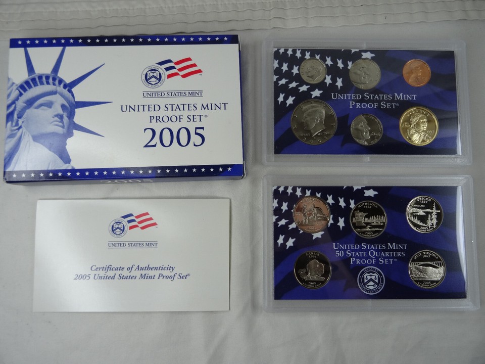 (10) 2005-S US Mint Proof Sets OGP Deep Cameo 110 Coins Wholesale Lot ...
