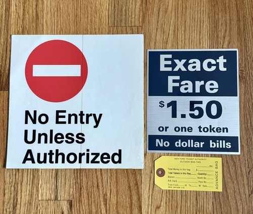 Vintage NYC MTA Transit Authority Subway & Bus Stickers Bus Fare Money ...