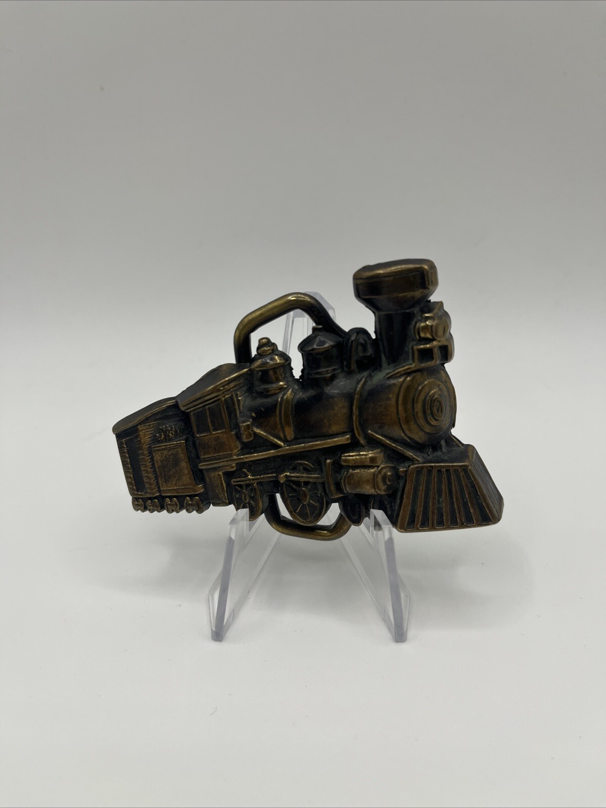 Vintage Baron Buckle Locomotive Train Engine Solid Br… - Gem