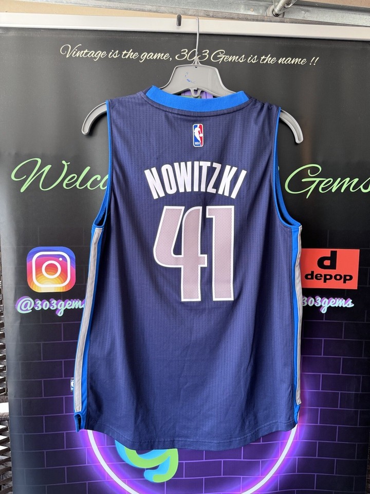 RARE adidas Dirk Nowitzki #41 Dallas Mavericks SKYLINE NBA Swingman ...