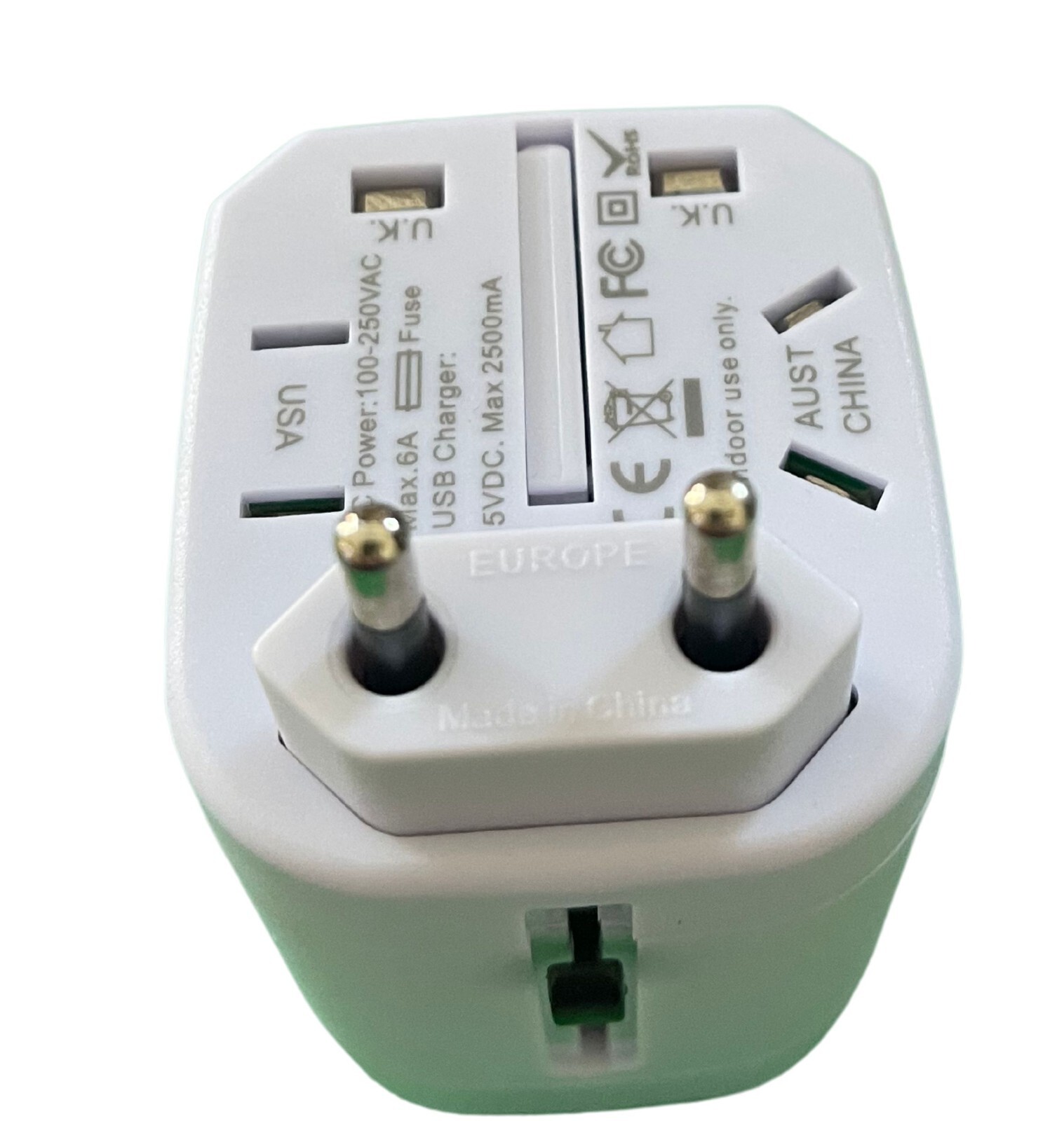 Travel Adaptor Extension Lead UK to EU Europe Spain France Adapter USB ...