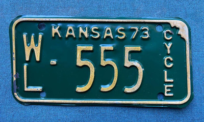 1973 Kansas Motorcycle License Plate - Wilson County | eBay