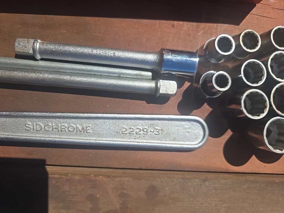 Vintage sidchrome 1/2 "drive socket set -17 pieces - aust - lot 1 ...