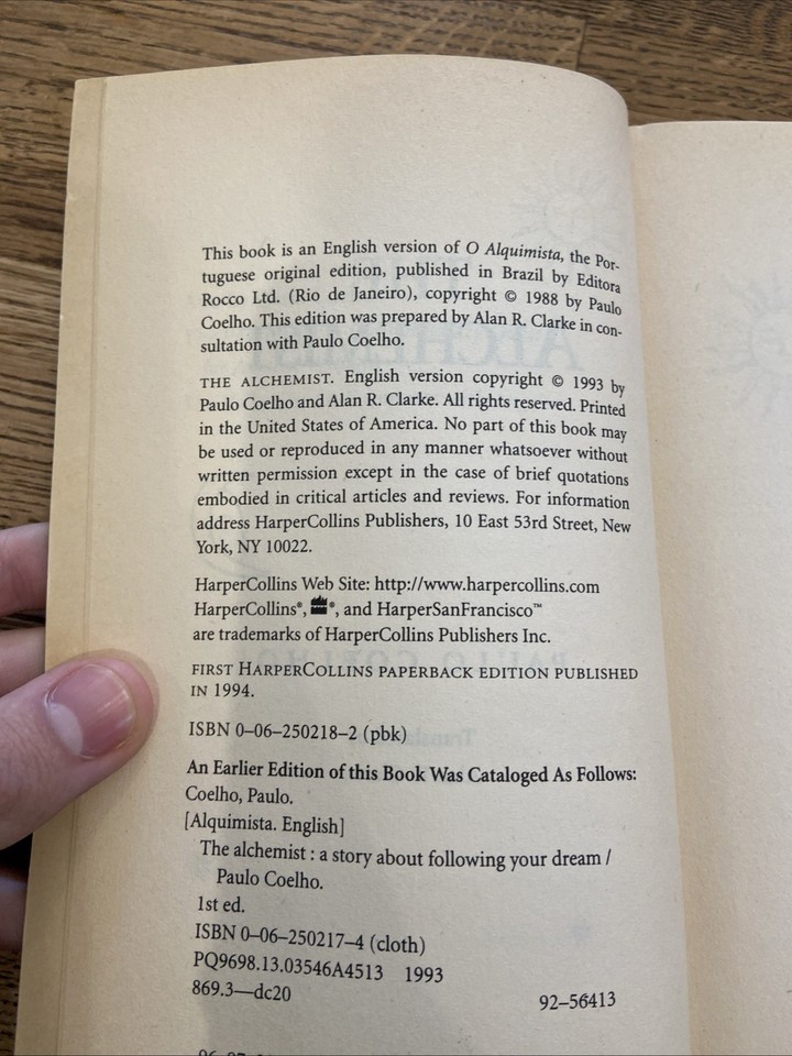 The Alchemist by Paulo Coelho (1994) 1st Ed Paperback Original Purple ...