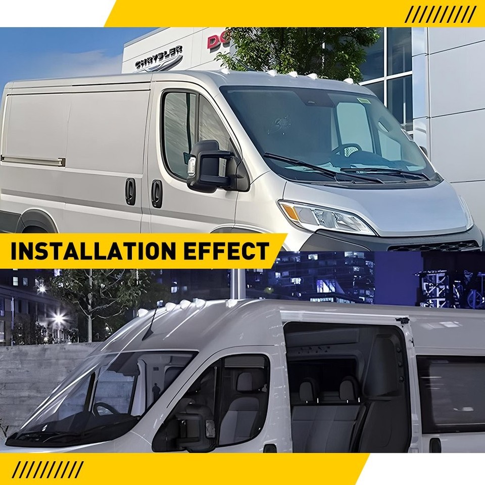 For 2014-23 RAM Dodge Promaster Clear Rooftop Cab Running Marker White ...